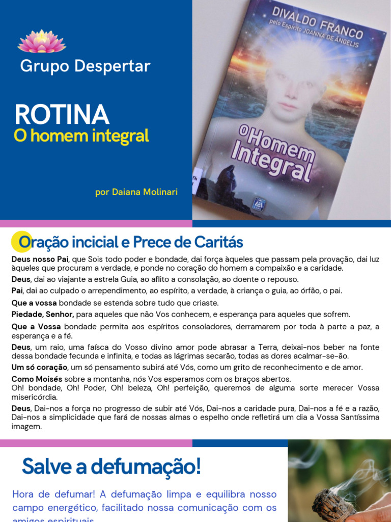 Rotina - O HOMEM INTEGRAL | PDF | Pensamento | Espiritismo