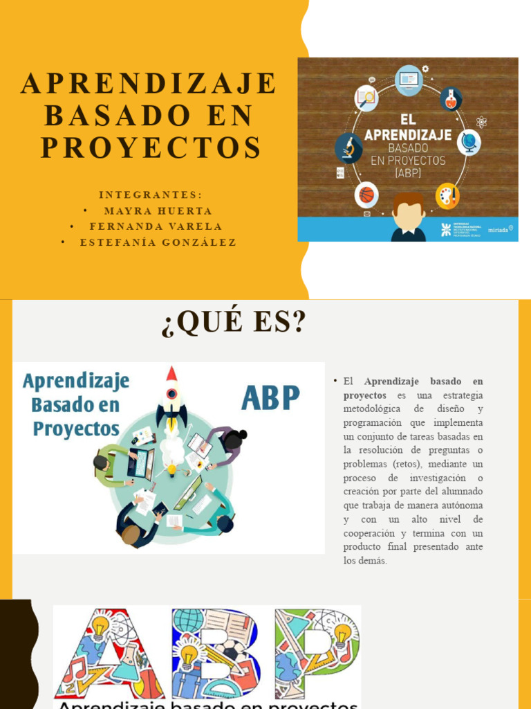 APRENDIZAJE BASADO EN PROYECTOS Presentacion | PDF | Aprendizaje | Aprendizaje en base a proyectos
