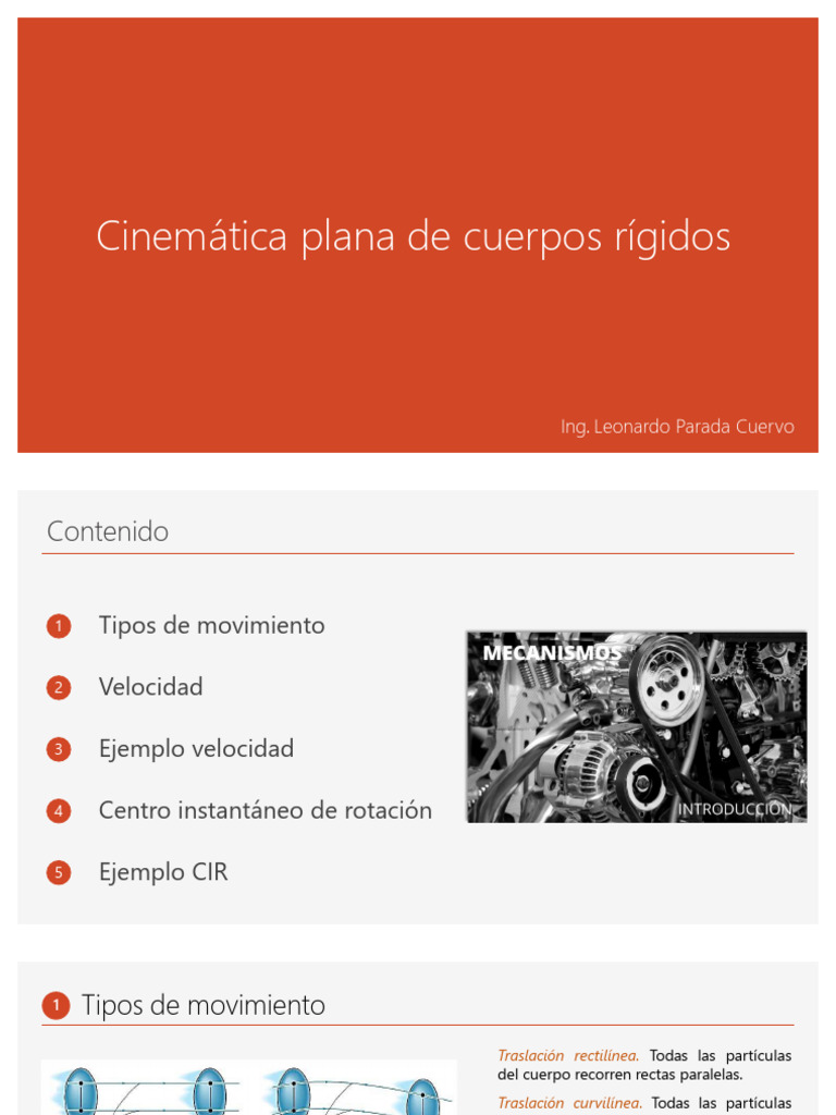 Cinemática de Cuerpo Rígido. Velocidad | PDF | Rotación | Velocidad