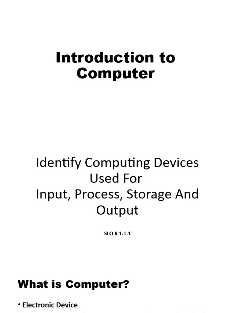 1.1 Introduction To Computer | PDF | Microcomputers | Personal Computers