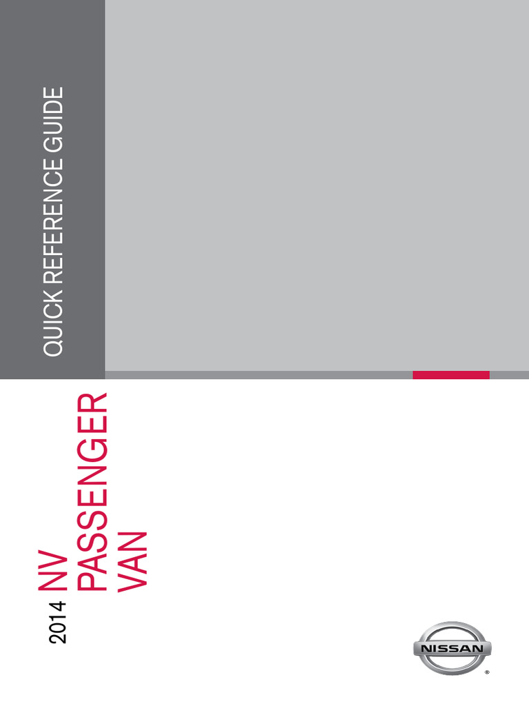 2014-nissan-nv-passenger-quick-reference-guide | PDF | Vehicles ...