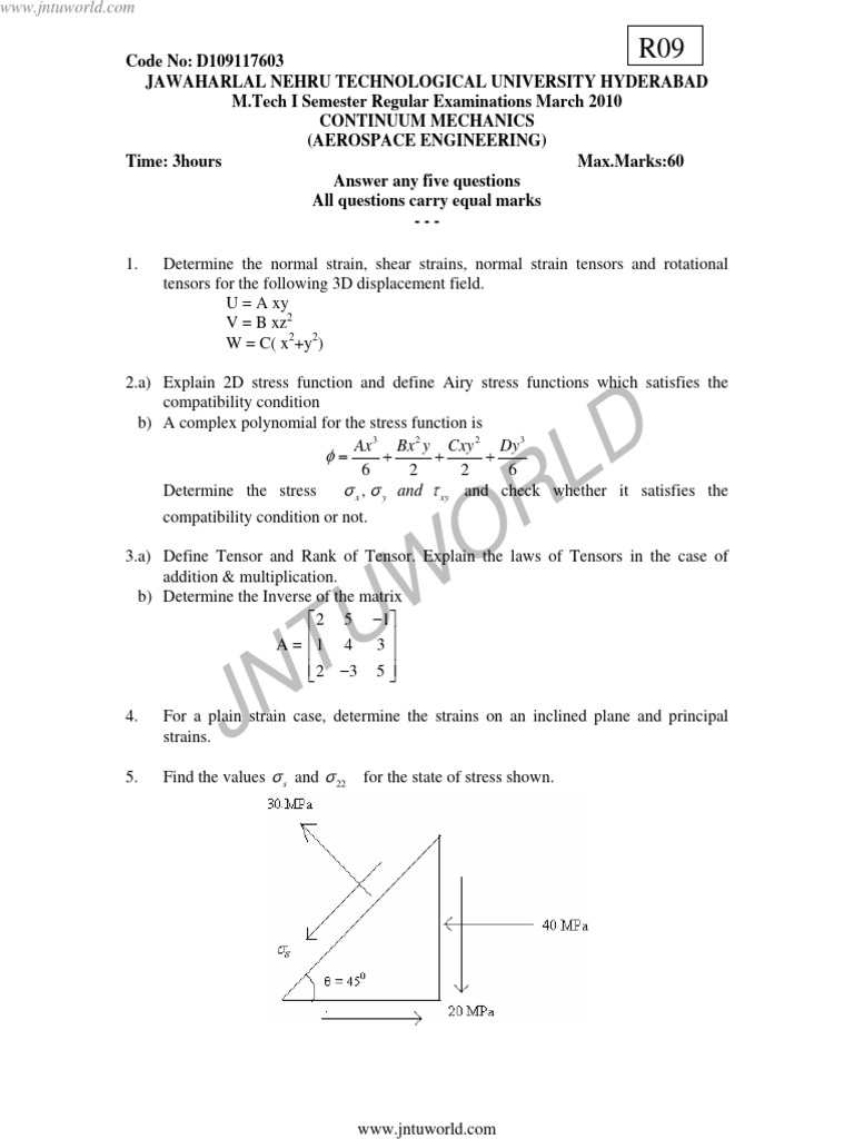 Continuum Mechanics | PDF | Stress (Mechanics) | Continuum Mechanics