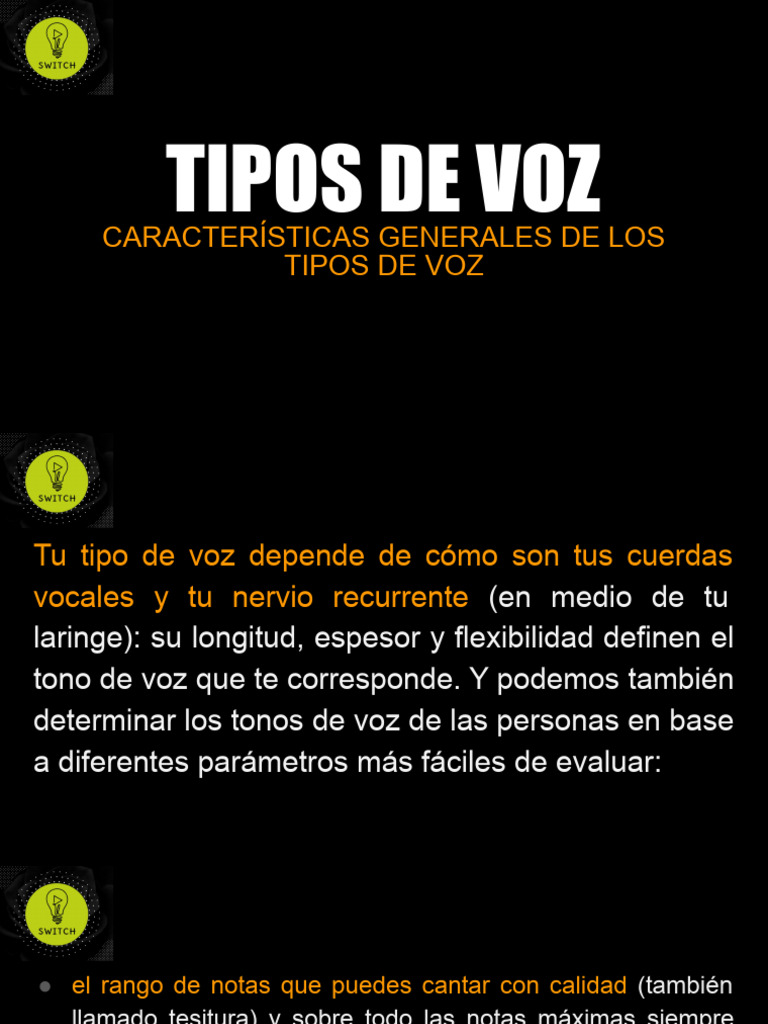 TIPOS DE VOZ | PDF | Música vocal | Pitch (Música)