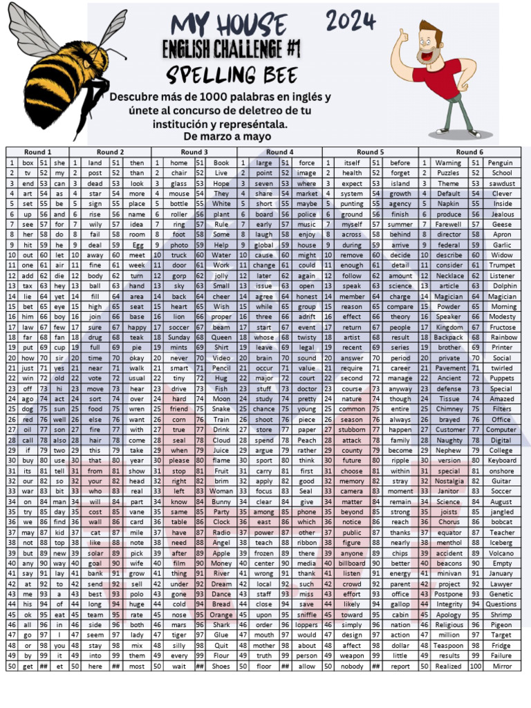 2024 Spelling Bee 1000 Palabras | PDF