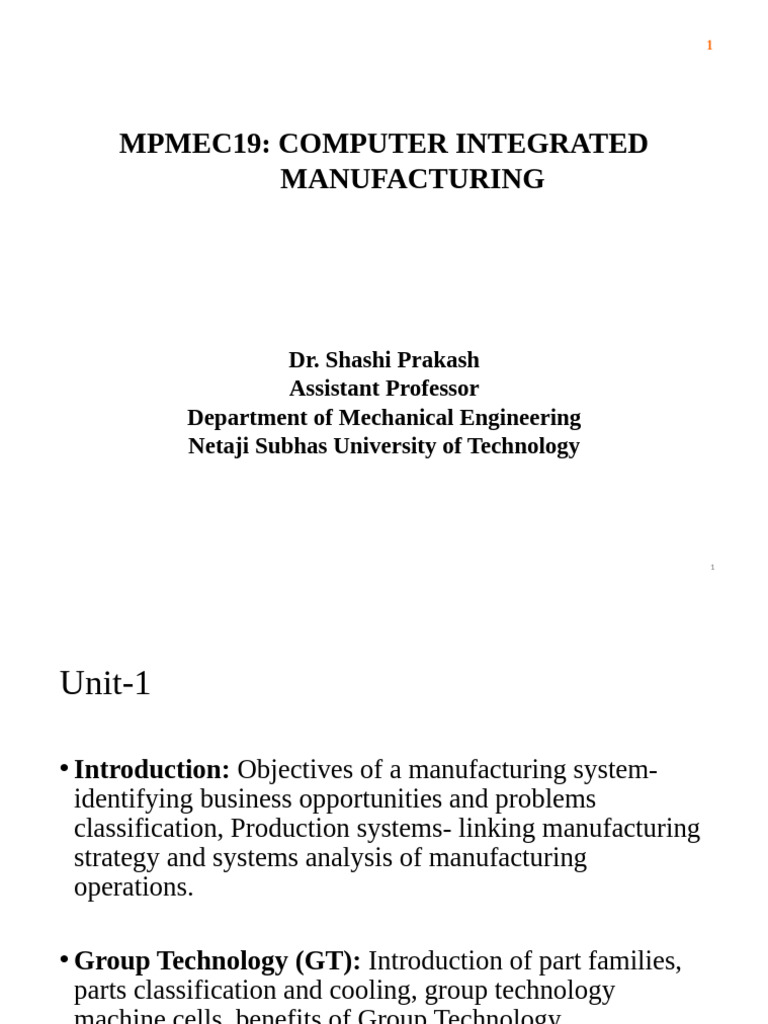 01 Introduction To CIM and GT | PDF | Automation | Computer Aided Design