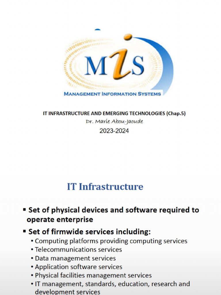 00 - E7 - MIS Chap 5 (IS Infrastructure) v1.111923 EN | PDF