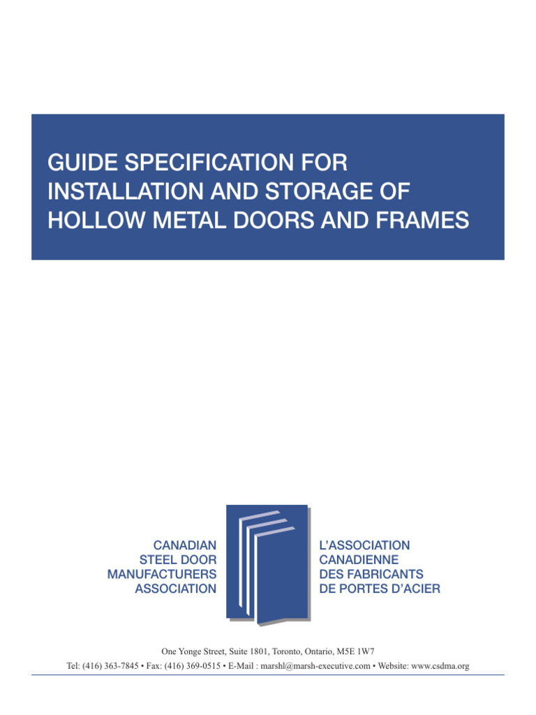 Hollow Metal Door Installation Guide | PDF | Door | Wall