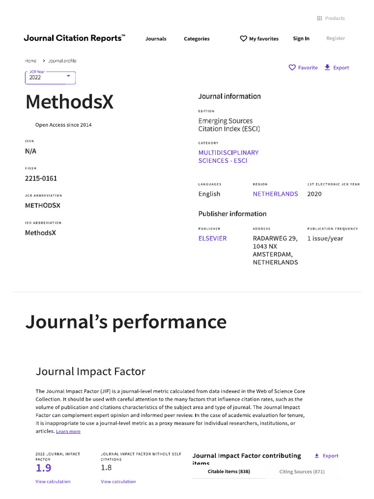 MethodsX JCR | PDF