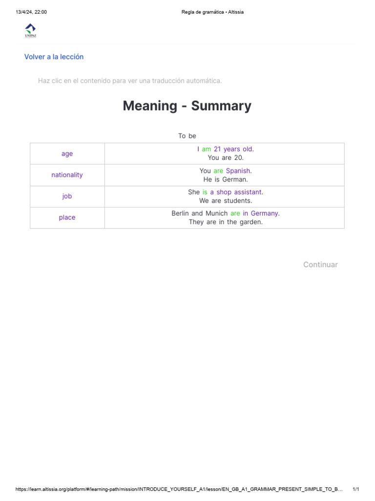 Regla de Gramática 6 - Altissia | PDF