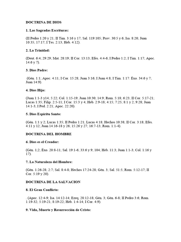 Doctrinas | PDF | Dios en el cristianismo | Creencia religiosa y doctrina