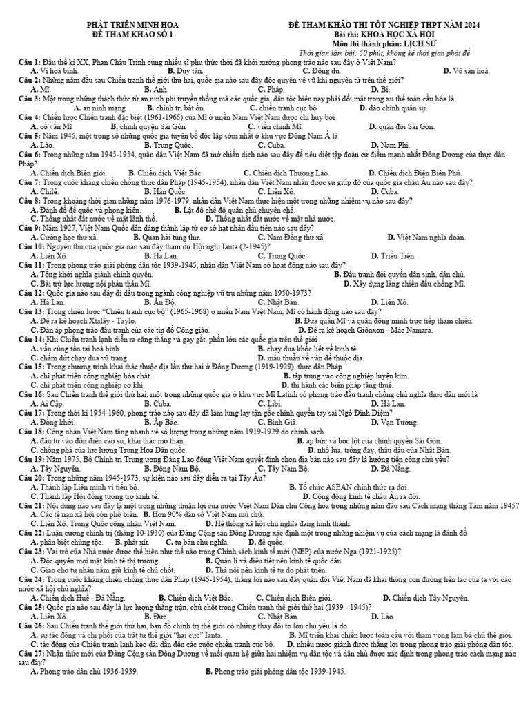 thuvienhoclieu.com-De-thi-thu-TN-THPT-2024-Lich-su-phat-trien-tu-de-minh-hoa-De-1 | PDF