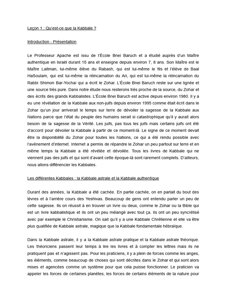 Introduction à la Kabbale authentique | PDF | Kabbale | Sefer HaZohar