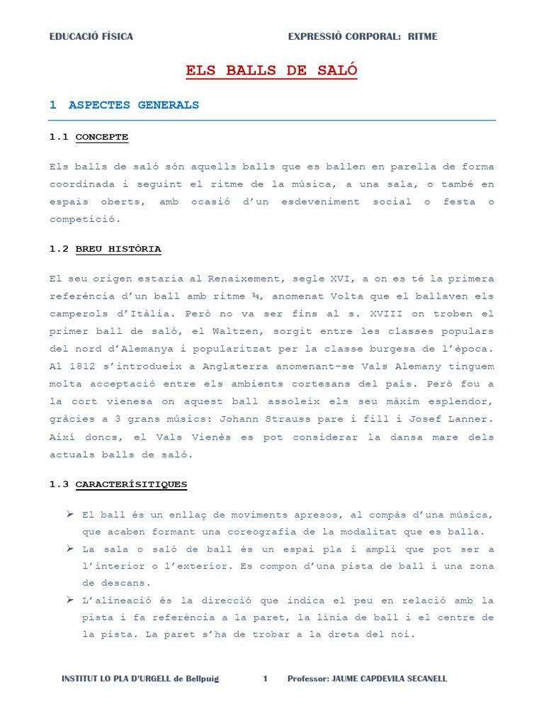 Apunts Balls Saló | PDF