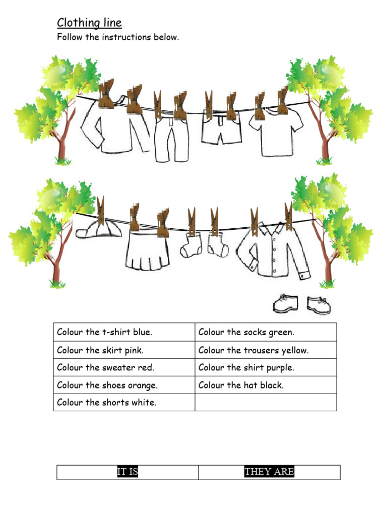 Clothing Worksheet Colour and Crossword Fun Activities Games Reading ...