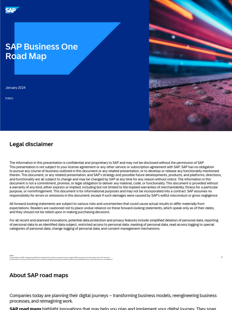 SAP Business One Road Map | PDF | Receipt | Innovation