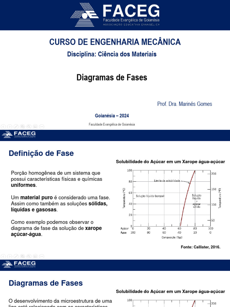 Aula 12_Diagramas de Fases (1) | PDF | Solubilidade | Diagrama de fase