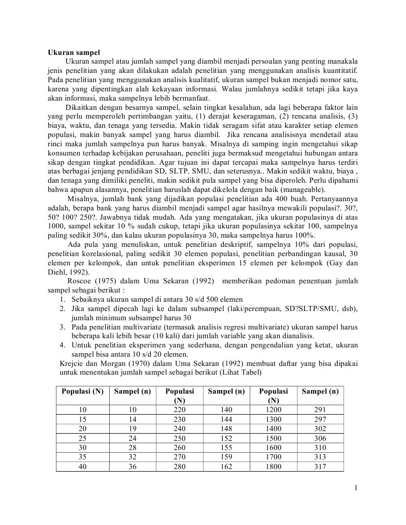 Ukuran Sampel | PDF
