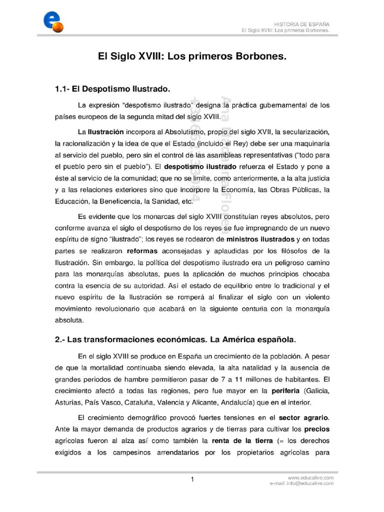 Los Primeros Borbones | PDF