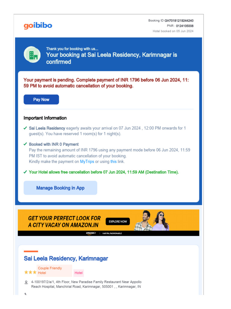 Booking Confirmation Voucher | PDF | Fee | Hotel