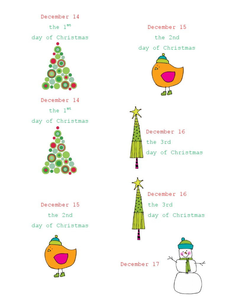 12 Days of Christmas Schedule | PDF