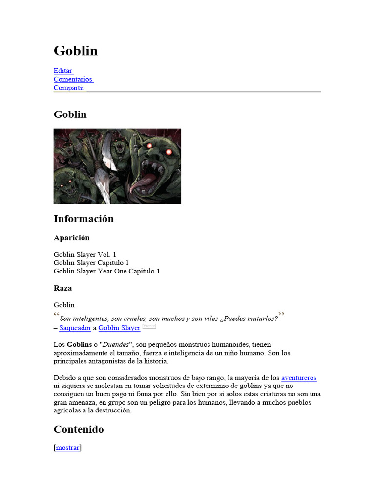 Goblin | PDF