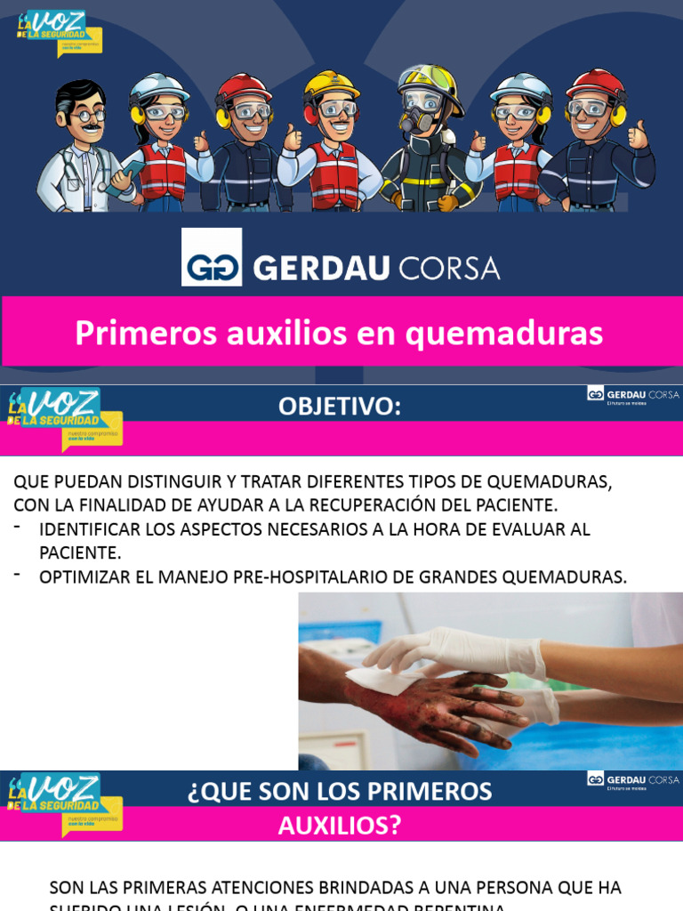 Primeros Auxilios en Quemaduras | PDF | Quemar | Seguridad y salud ocupacional