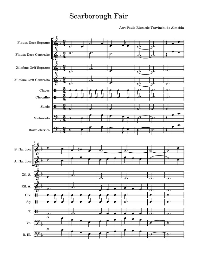 Scarborough Fair Instrumentation Guide | PDF