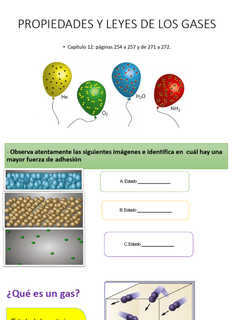 Propiedades de Los Gases | PDF | Gases | Presión