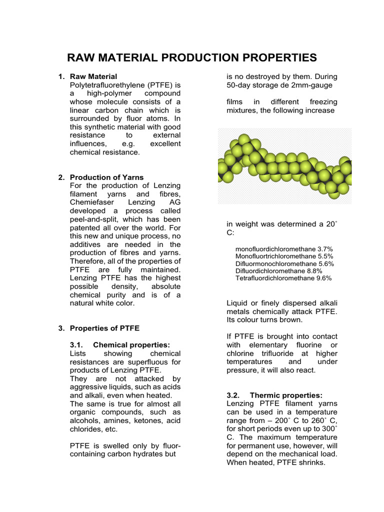 Raw Material Production Properties-ptfe | Download Free PDF | Friction ...