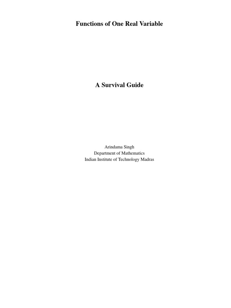 Functions of One Variable Guide | PDF | Function (Mathematics) | Asymptote