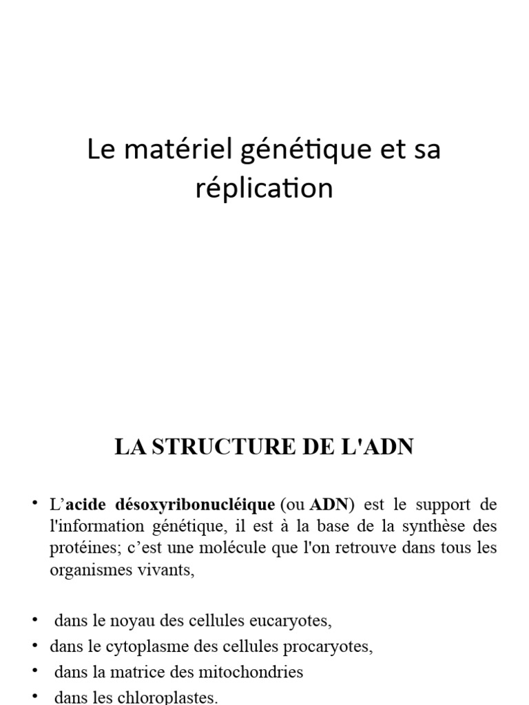 Cours de Genie G N Tique 1 Actuel-1 | PDF | Acide ribonucléique messager | Répertoire national ...