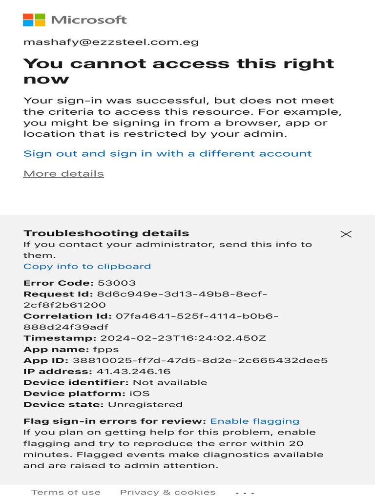 Access Denied: Sign-In Error 53003 | PDF