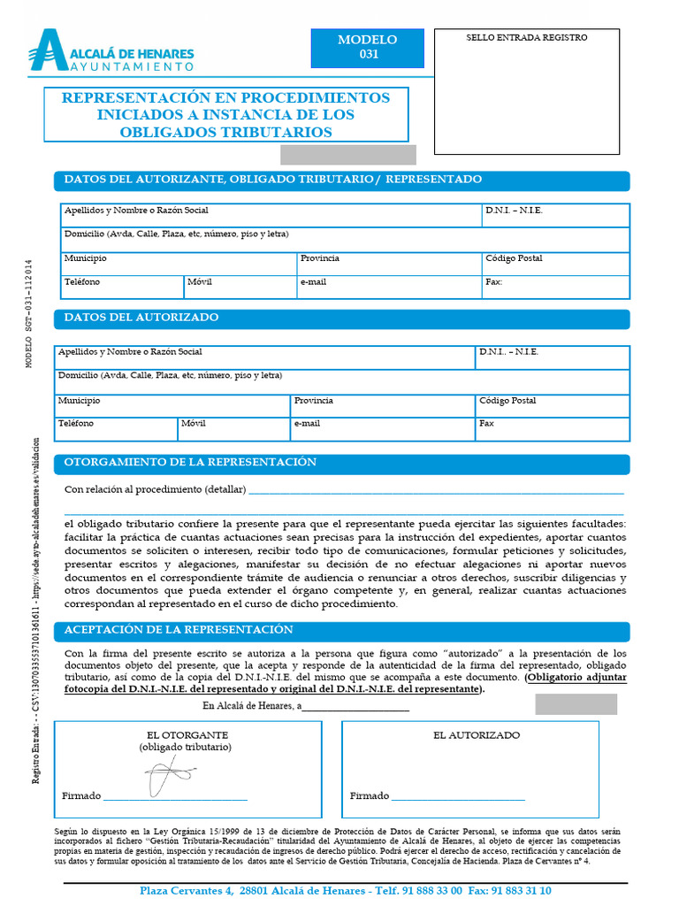 Modelo 031 | Descargar gratis PDF | Documento de identidad | Justicia