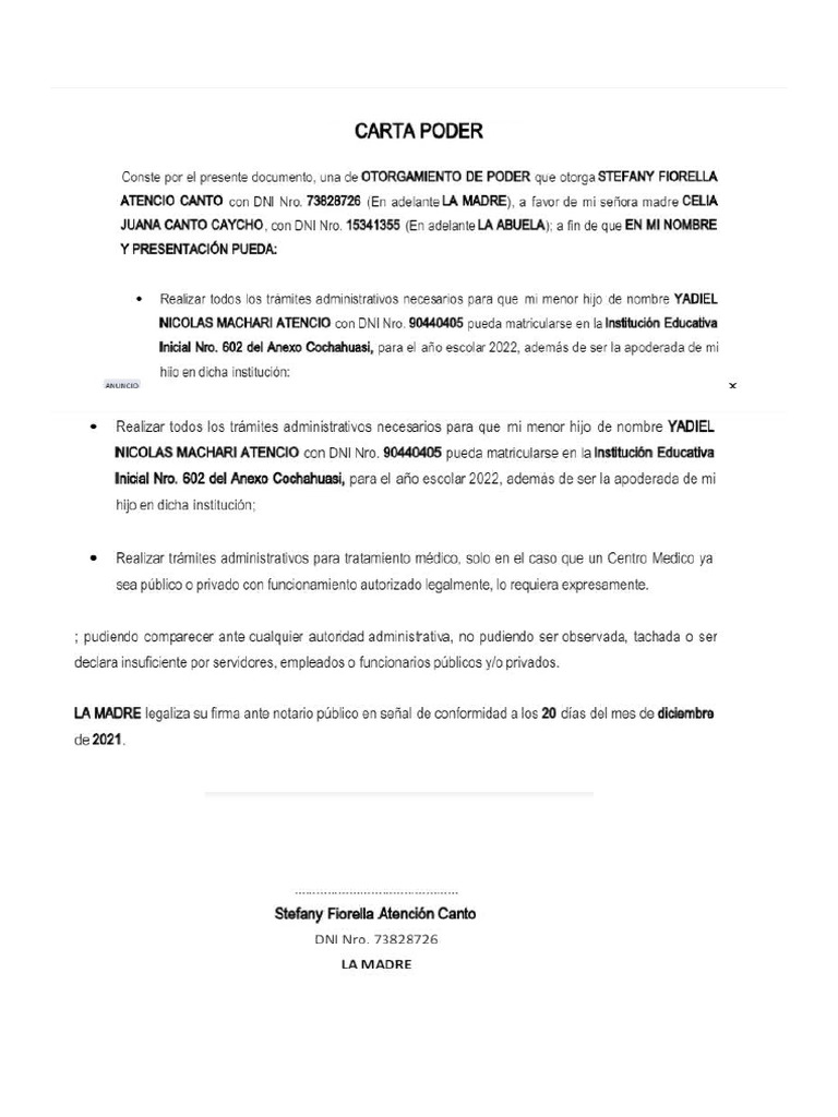 Carta Poder | PDF
