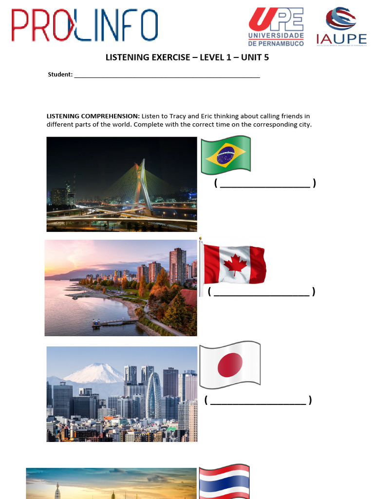 Level 1 - Unit 5 - Listening Exercise PDF | PDF