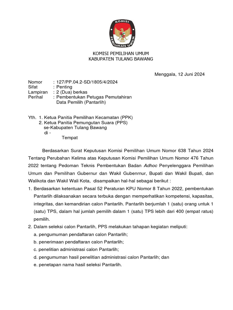 Surat Ke PPK N PPS (PPDP) | PDF