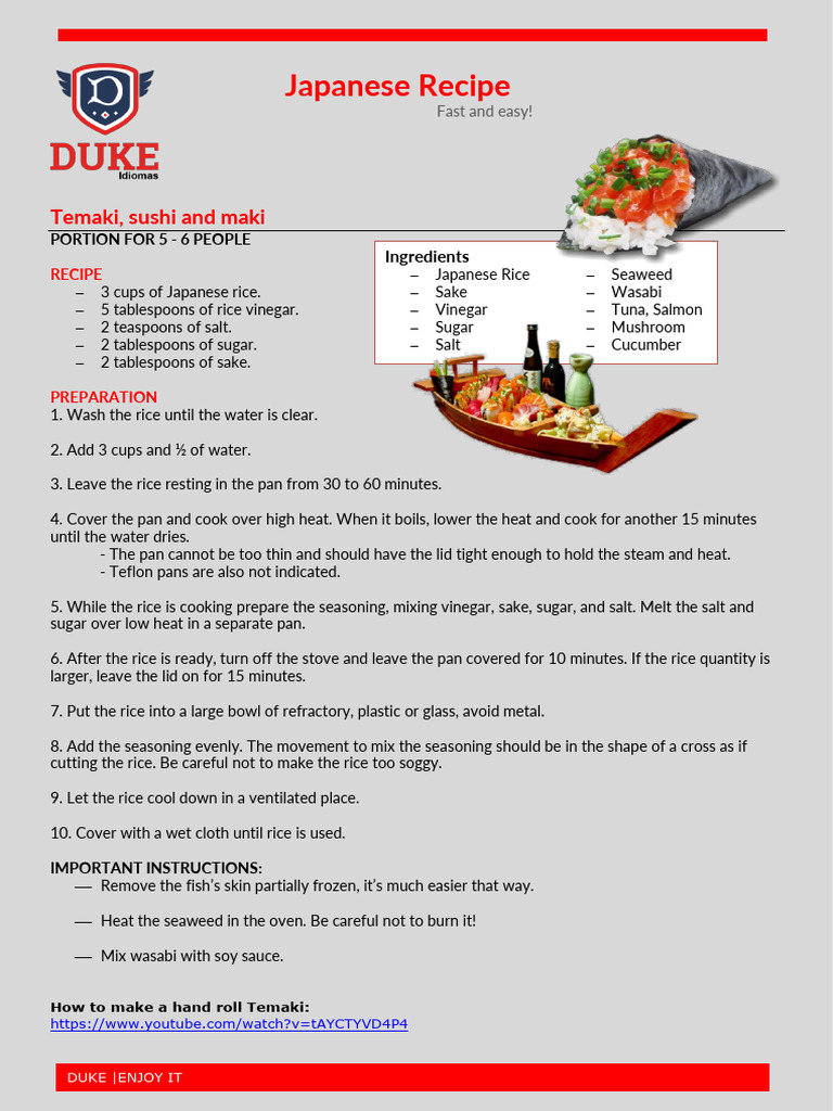 Japanese Recipe | PDF