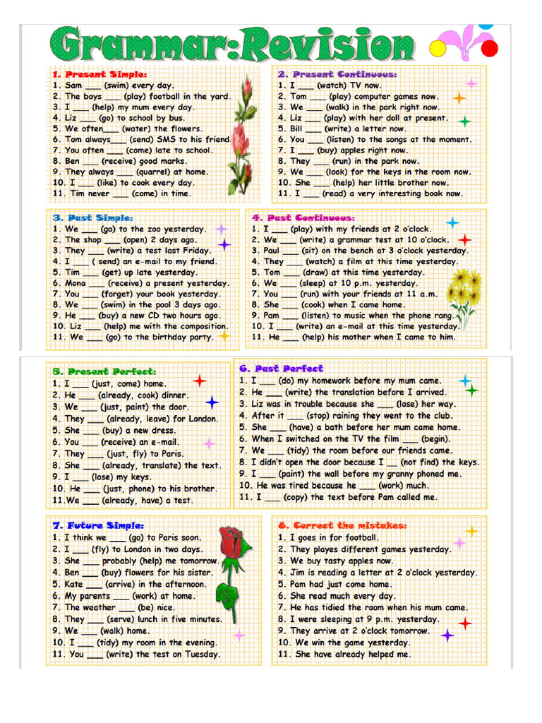 Grammar. Revision Lesson. | PDF