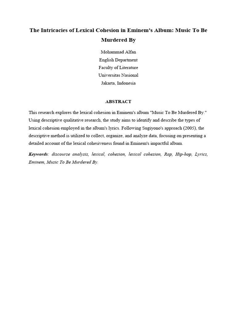 Lexical Cohesion Analysis By Alfan Pdf Linguistics Lexical Semantics