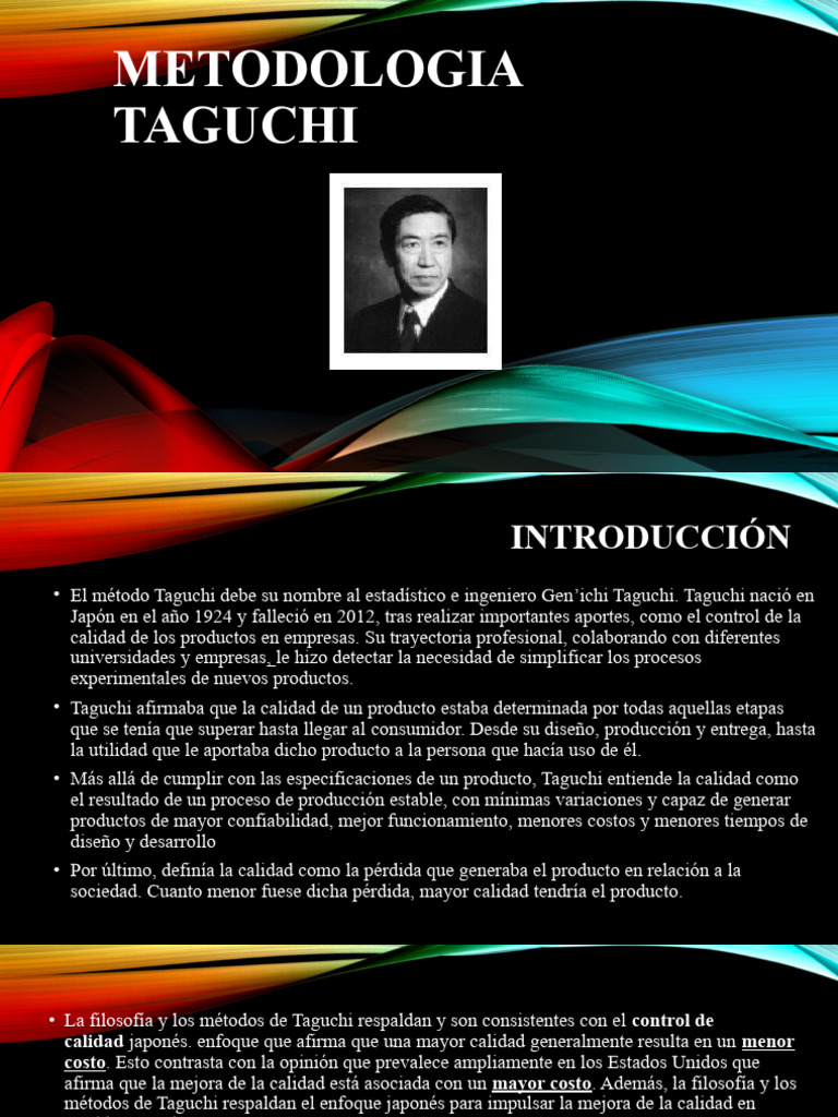 METODOLOGIA TAGUCHI | Descargar gratis PDF | Calidad (comercial ...