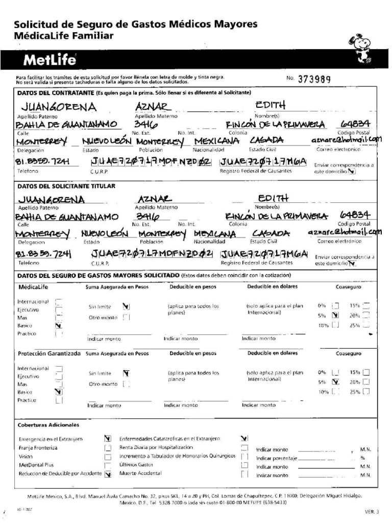 Póliza GMM Edith Juangorena Aznar | PDF