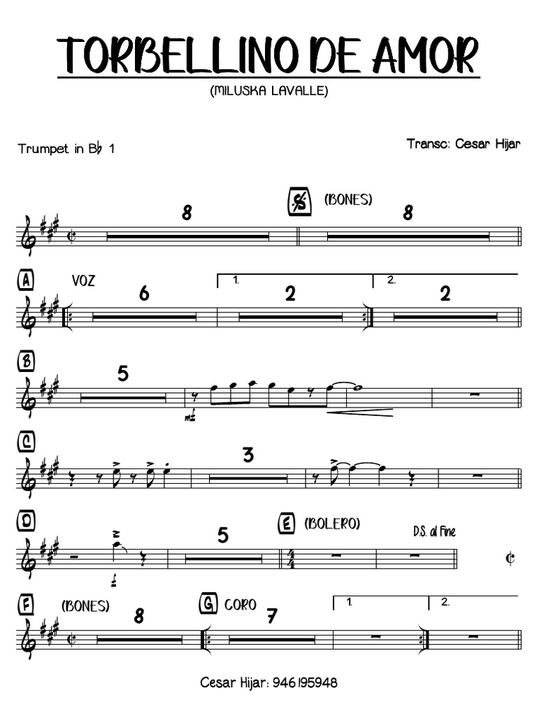 Torbellino de Amor - Trumpet in BB 1 | PDF