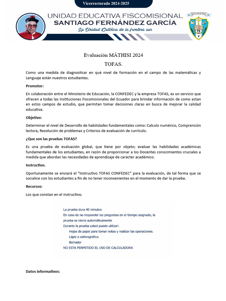 Evaluación MÁTHISI 2024 | PDF | Evaluación | Enseñando