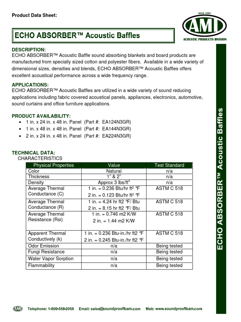 Echo Absorber Baffle | PDF | Acoustics | Materials