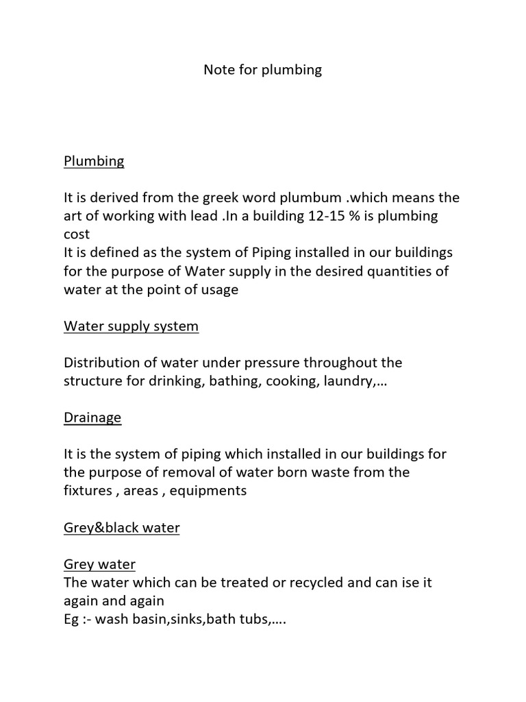 Plumbing Full Theory | PDF | Plumbing | Septic Tank