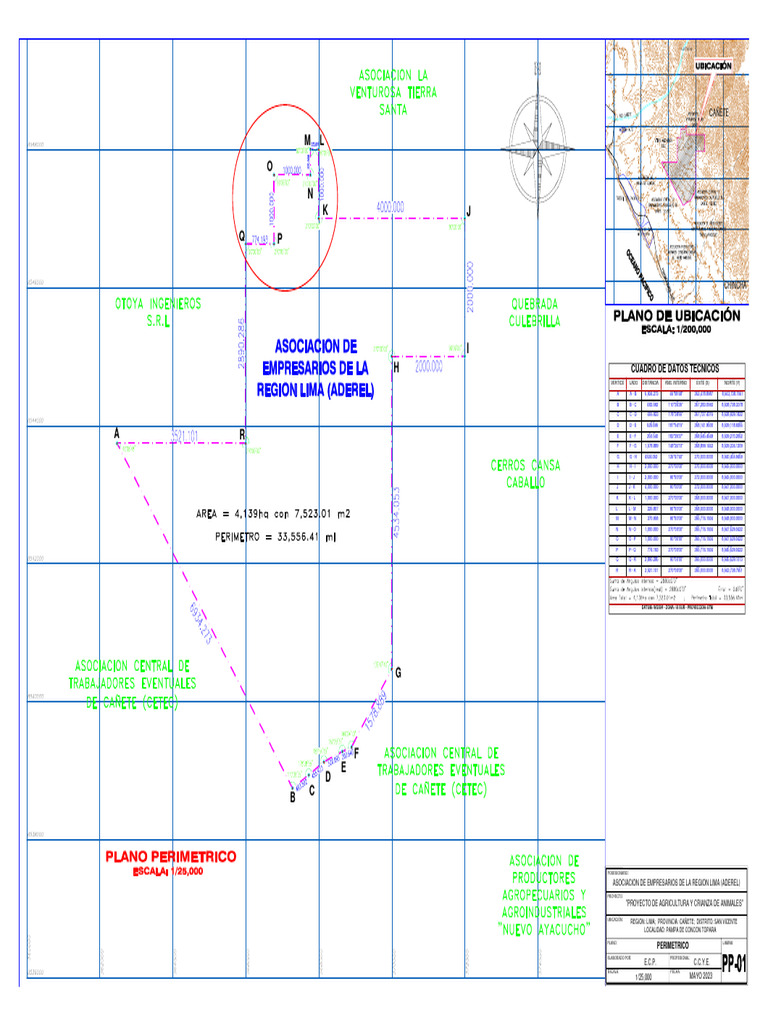 Plano Perimétrico ADEREL - INGEMMET - 12.05.2023 Layout1-1 | PDF | Geodesia | Tecnología geográfica