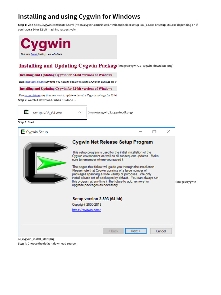 Installing and Using Cygwin | PDF | Php | Utility Software Installing and Using Cygwin | PDF | Php | Utility Software