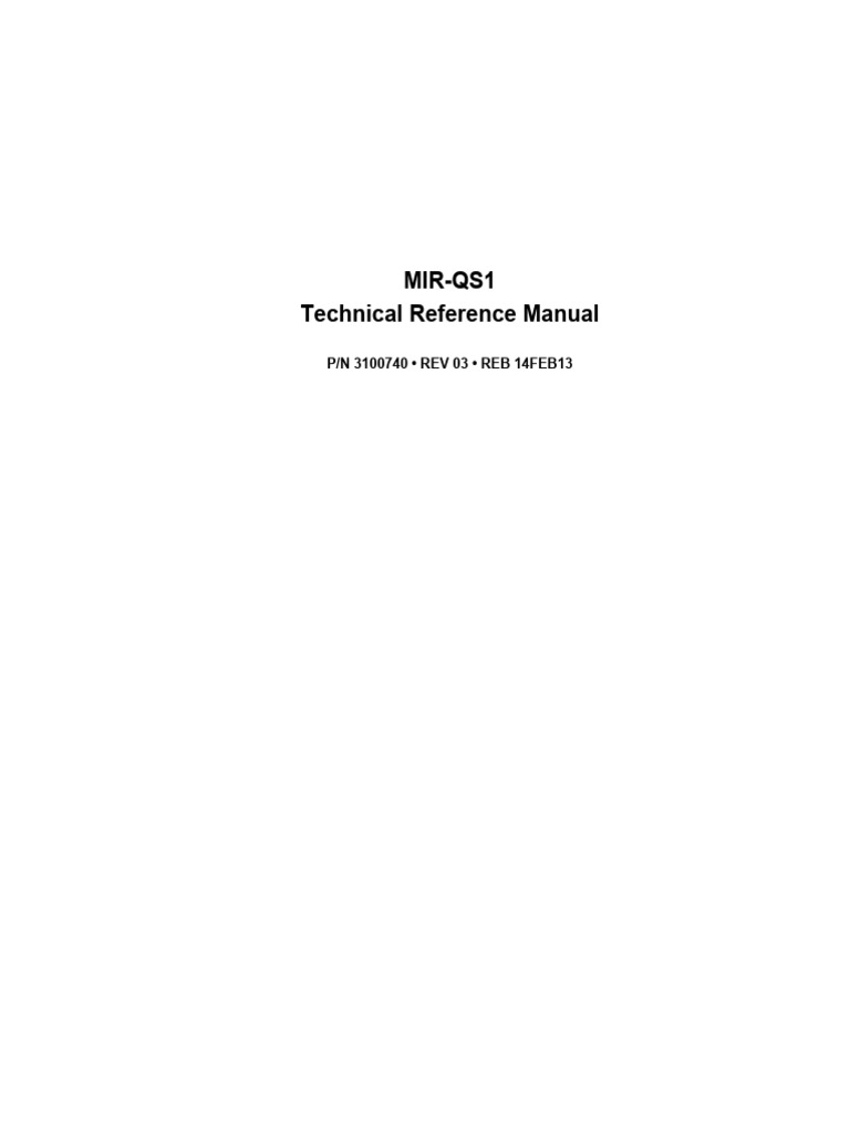 R03 MIR QS1 Technical Reference Manual | PDF | Fire Sprinkler System | Menu (Computing)