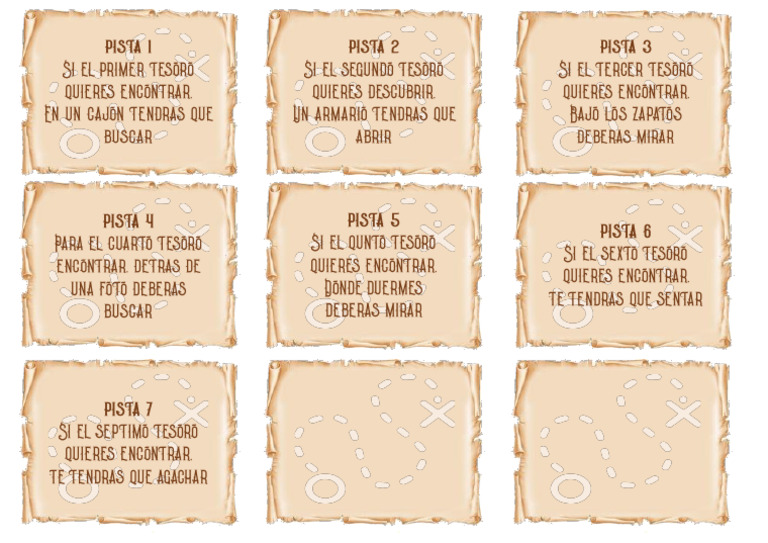 Pistas Búsqueda Tesoro | PDF
