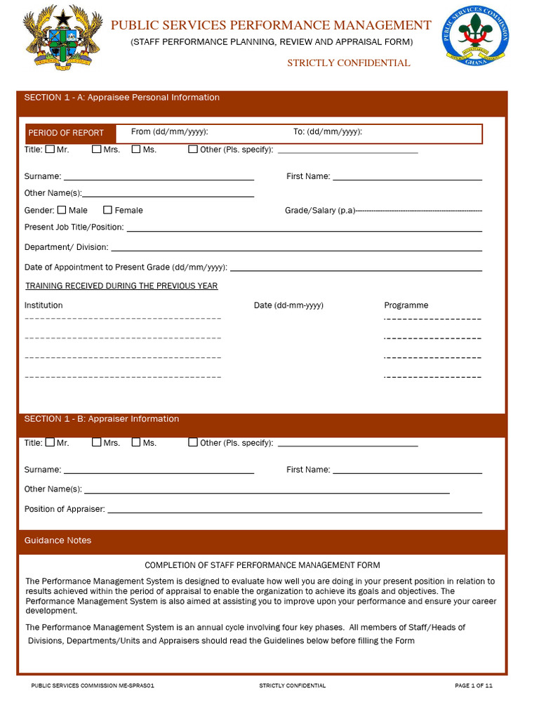 Performance Evaluation Appraisal Form | PDF | Performance Appraisal ...